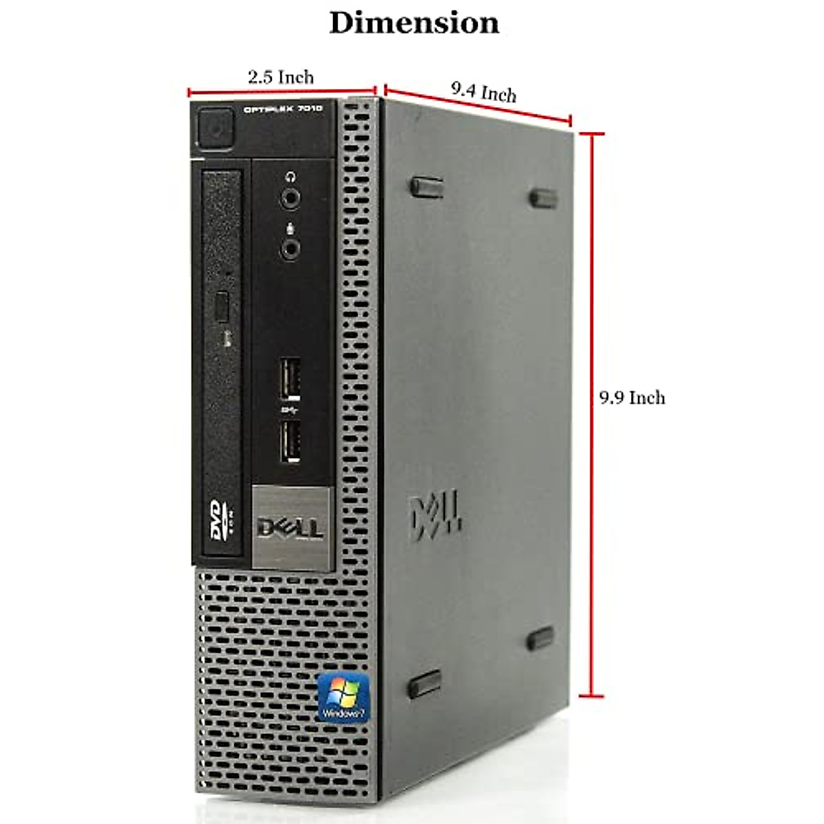 Dell OptiPlex 7010 USFF Computer Desktop PC, Intel i5 3.2GHz, 8GB Ram, 500GB Hard Drive, WiFi & Bluetooth, Wireless Keyboard and Mouse, 24 Inch FHD Monitor, Webcam, Windows 10 (Renewed)
