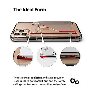 Ringke Slot Card Holder for Phone Case, Business Card Holder for Back of Phone, ID Credit Card Holder Stick on for Women Men, Phone Wallet Compatible with iPhone, Galaxy, and Pixel - Clear Mist