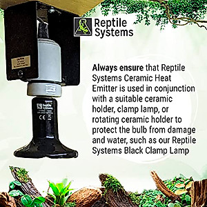 Reptile Systems Ceramic Heat Emitter (Che), 100W – Reptile, Amphibian, Mammal & Baby Chick: Heat Basking for Terrariums, Vivariums, Paludariums, Enclosures & Cages