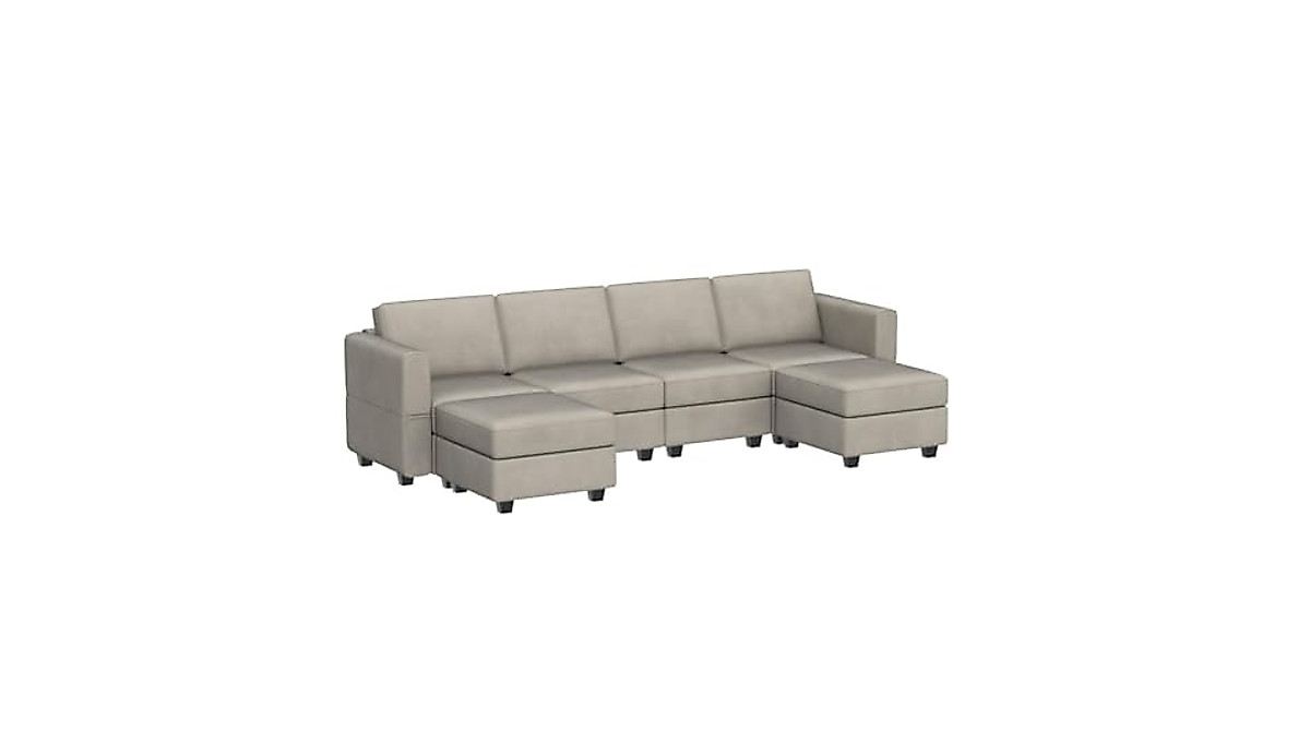 Belffin Modular Sectional Sofa - Versatile U-Shape Velvet Couch