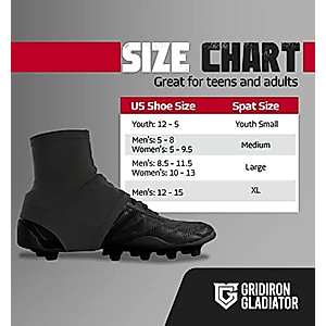 Gridiron Gladiator Cleat Covers - Football Spats - Football Cleat Socks - Cleat Spats for Soccer, Baseball & Softball