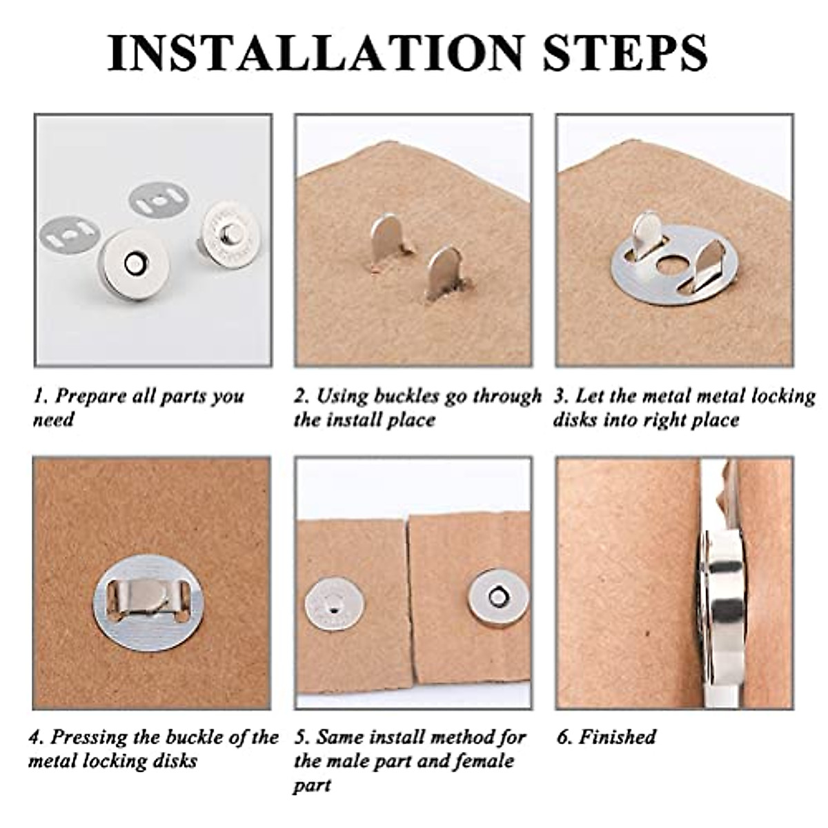 TIMESETL 40 Sets 14mm/18mm Magnetic Button Clasps Snaps Fastener Clasps DIY Craft Sewing Buttons Knitting Buttons Sets for Sewing, Craft, Purses, Bags, Clothes, Leather, 4 Colors