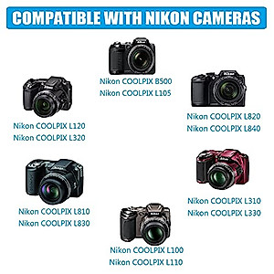 Gonine EH-67 EH67 AC Power Supply Adapter for Nikon Coolpix L840 L830 L820 L810 L340 L330 L320 L310 L120 L110 L105 L100 B500 Cameras.