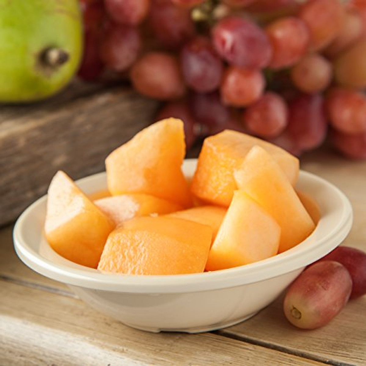 Carlisle FoodService Products Kingline Reusable Plastic Bowl Fruit Bowl with Rim for Home and Restaurant, Melamine, 4.75 Ounces, Tan, (Pack of 48)