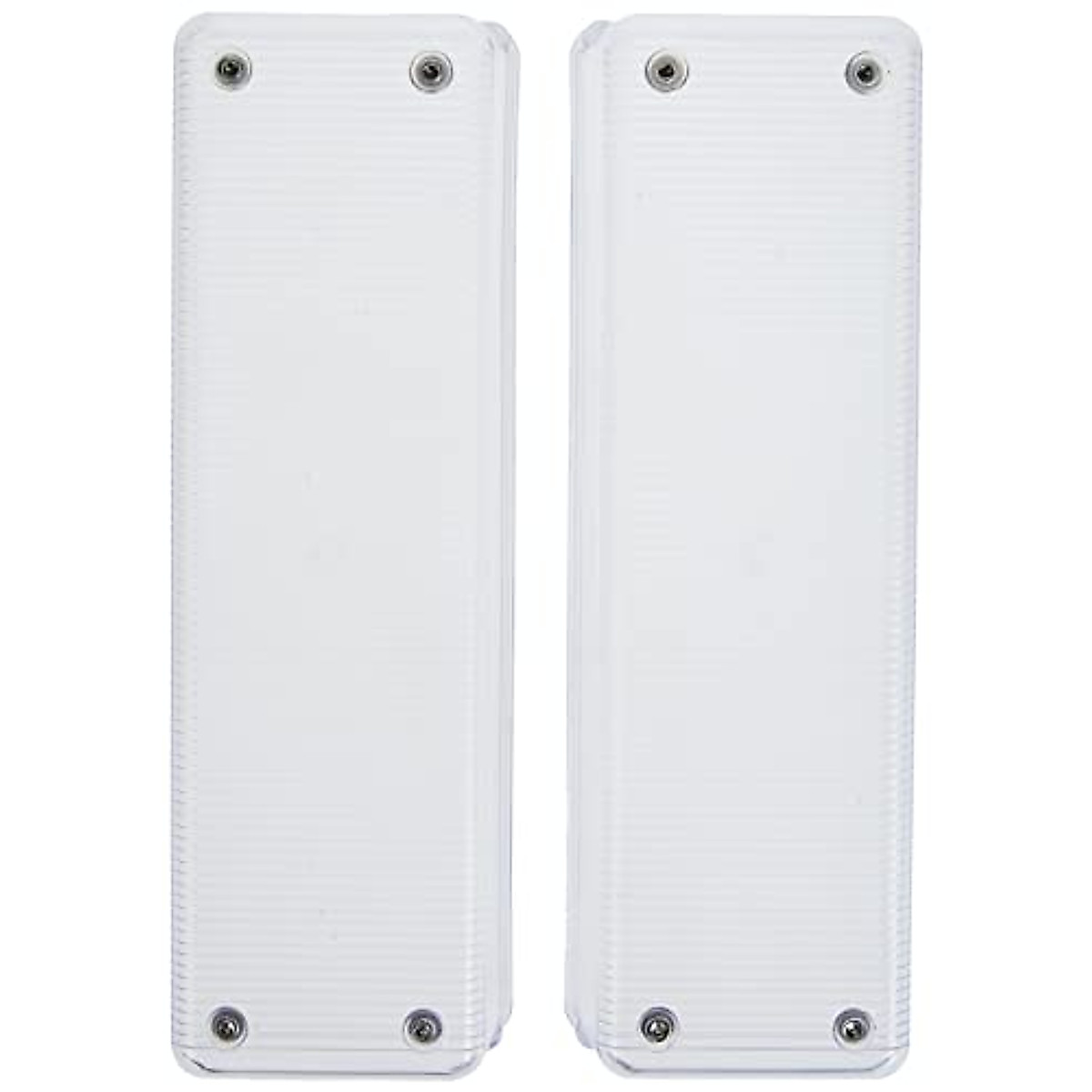 iDesign Utensil Holder and Silverware Organizer for Kitchen Utensils and Countertop Storage, The Linus Collection – Set of 2, 4" x 12" x 3", Clear