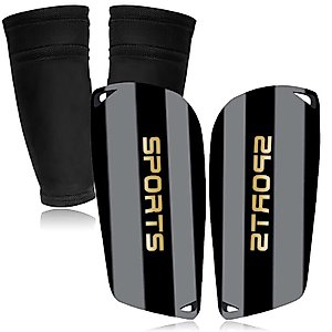 Soccer Shin Guards for Kids Youth, Shin Guard and Shin Guard Sleeves for Boys and Girls for Football Games EVA Cushion Protection Reduce Shocks and Injuries Black S