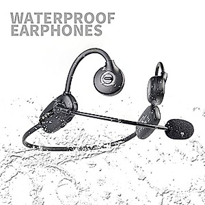 BANDARICOMM Bone Conduction Headphones, Bluetooth Stereo Headsets with Noise-Canceling Mic Boom, IPX6 Waterproof Wireless Headsets for Office Running Outdoors