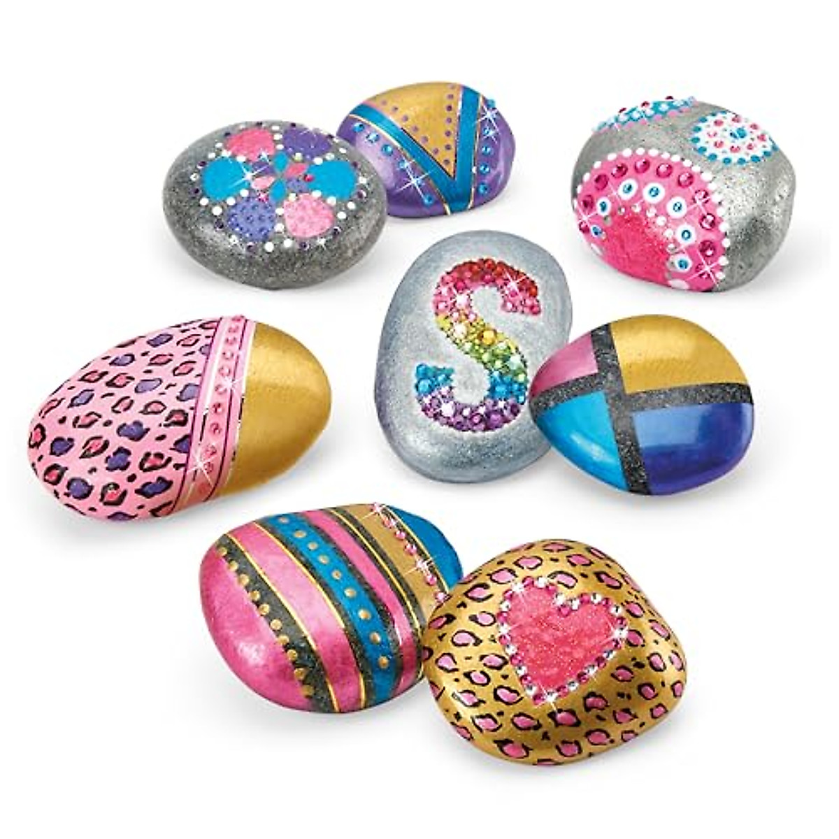 Shimmer ’n Sparkle Metallic Mania Rock Art DIY Painting Rock Craft Kit for ages 6 and Up