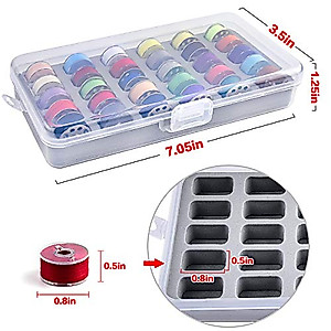 Bobbin Holder Storage Case Sewing Box Thread Organizer Holds 60pcs Bobbins for Brother Sewing Machine- 2pack(Box Only)