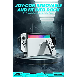 SUPCASE Unicorn Beetle Forma Series Case for Nintendo Switch OLED Model (2021), Rugged Slim Protective Case with Dustproof Front Cover & 5 Game Card Storage Slots (Black)