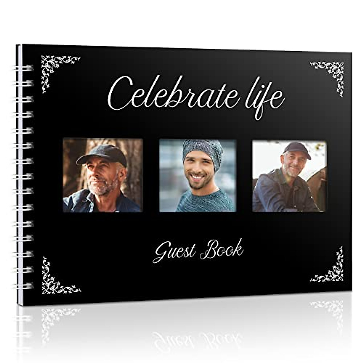 Funeral Guest Book with Picture Pocket Memorial Service Guest Book Funeral Guestbook Sign in Guest Book Celebrate Life Signature and Memory Book for Address Name, 48 Pages, 11 x 8.5 Inch (Classic)