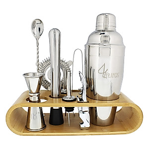 Cocktail Mixer Shaker Set Bartender Kit Set with 10 Bartending/Mixologist Tools for Home Bar, Party Bar, Bar Cart Decor