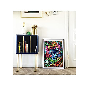 Diamond Painting Kits for Adults, DIY 5D Round Full Drill Art Perfect for Relaxation and Home Wall Decor(Stitch, 12x16inch)