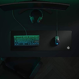 SteelSeries QcK Gaming Mouse Pad - XL Stitched Edge Cloth - Extra Durable - Sized to Cover Desks