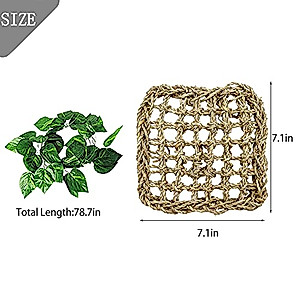 Bird Seagrass Mat Parrot Natural Seagrass Woven Net Parakeet Climbing Rope Chew Toys Hideout Shed Sheltering for Lovebird Cockatiel Conure Budgie
