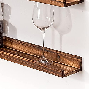 MBYD 36 Inch Floating Shelves for Wall Set of 3, Wall Mount Carbonized Black Picture Ledge Nursery Bookshelf for Bedroom, Living Room, Office, Kitchen, Set of 3 Same Dimensions