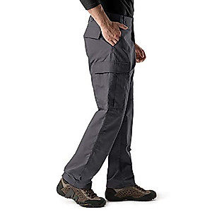 CQR Men's Tactical Combat Cargo Pants, Water Resistant Ripstop, Military Outdoor Hiking Work Apparel, Brigade Pants Charcoal, X-Large