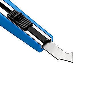 Jetech Professional Fixed-Blade Utility Knife, Box Cutter with 2 Heat-Treated SK2 and Chrome Changeable Replacement Blades for Plastic, Acrylic Sheet, Plexiglass, Non-Retractable, Blue