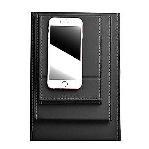 JOLY PU Leather Portable Folding Makeup Mirror with Standing(M, Black)