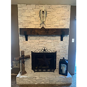 Wilson Wood Crafts Rustic Hand Hewn Barn Beam Mantel (6 x 8 x 72, Coffee)