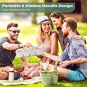 Snackle Box Container,Snack Box Charcuterie Container with 8 Compartments & 5 Forks,Divided Serving Veggie Tray with Lid and Handle,Travel Food Storage Containers for Fruits, Nuts, Cookies, Candies