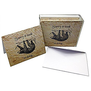 Small World Greetings Sorry It Took So Long Sloth Greeting Card 12 Count - Blank Inside with Envelopes - A2 Size (5.5"x4.25") - Belated Birthday, Late Shipment, Apology, Belated Thank You