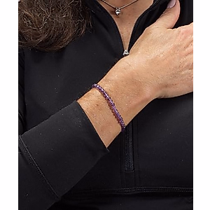 Cherry Tree Collection - Small, Medium, Large Sizes - Gemstone Beaded Bracelets For Women and Men - 4mm Round Beads (Amethyst - Small)