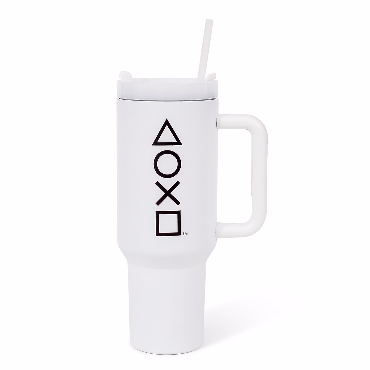 Pyramid America PlayStation Controller Icons Metal Travel Tumbler With Leak-Resistant Lid and Reusable Straw | Holds 40 Ounces