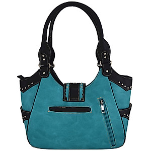 Western Style Concealed Carry Purse Concho Belt Cowgirl Country Handbag Women Shoulder Bag Wallet Set TQ