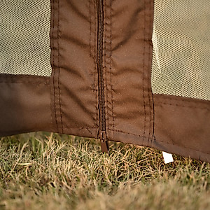 Patio Outdoor Gazebo 13x9.7 Iron Metal Frame with Mosquito Netting, Double Roof Canopy Tent Suitable for Backyard, Poolside, Garden, Lawn and Deck, Khaki