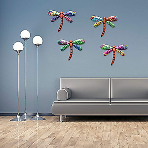 K-Musculo Metal Dragonfly Bedroom Outdoor Garden Backyard Living om Patio Bathroom Porch Gift Iron Art Balcony Hanging Home Wall Decor
