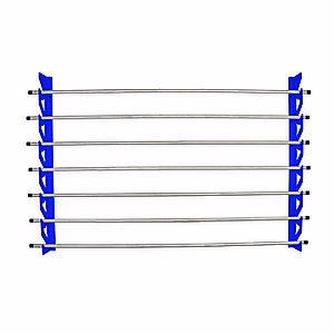 Generic 7 Roll Wall Mount Storage System Rack Kit for Car Vinyl & Tint - Large Sign & Banner Material Holder, Fabric Spool Convenient Craft Stand (With 68"" Poles, Blue Powder Coating), 21-1-07BL-68