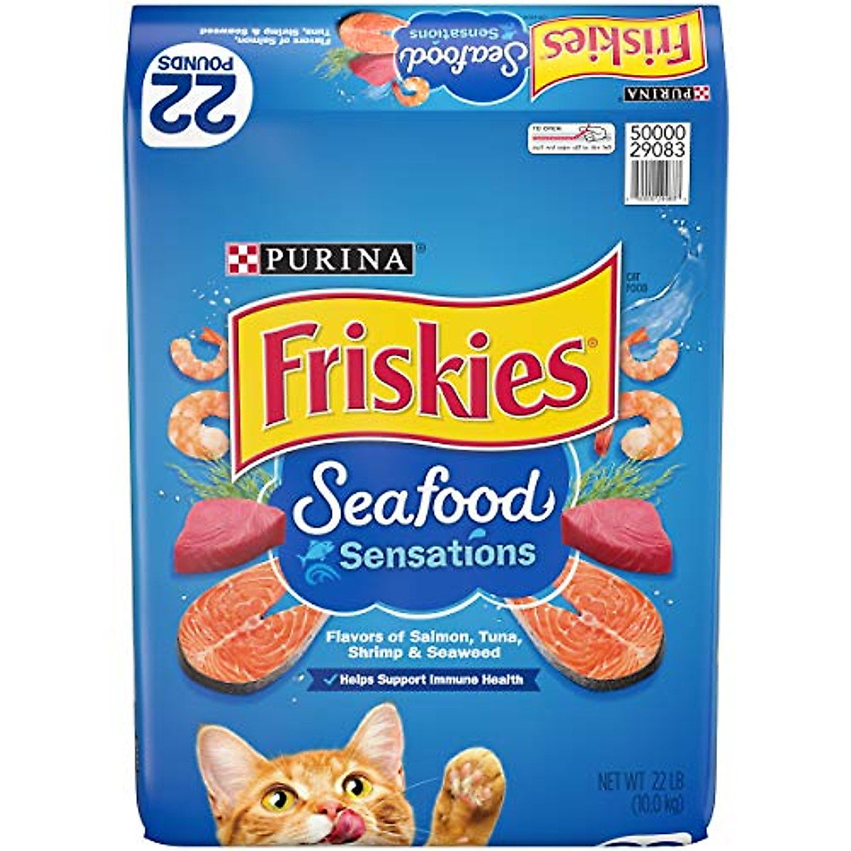 Purina Friskies Dry Cat Food, Seafood Sensations - 22 lb. Bag