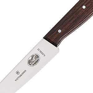 Victorinox Swiss Army 4-3/4-Inch Utility Knife, Wavy, Rosewood Handle