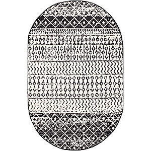 Artistic Weavers Chester Boho Moroccan Area Rug,5' x 8' Oval,Black
