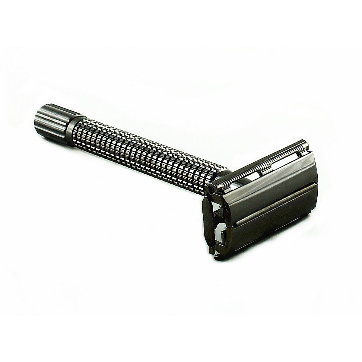 Edward London & Co Pearl Black Heavy Long Handle Double Edge Butterfly Open Safety Razor
