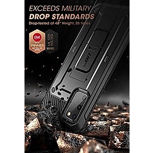 SUPCASE Unicorn Beetle Pro Series Designed for Samsung Galaxy S20 FE (2020 Release), Full-Body Dual Layer Rugged Holster & Kickstand Case with Built-in Screen Protector (Black)