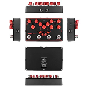 Moskyaudio Red FOX Multieffects 4-in-1 Multi-functional Guitar Effect Pedal with Overdrive, LOOP, Chorus and Delay Effects