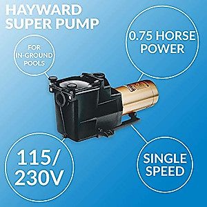 Hayward W3SP2605X7 Super Pump Pool Pump, 0.75 HP