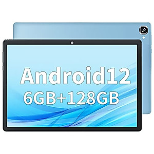 TUOHAITIME Tablet 10.1 inch Android 12 Tablet 2023 Newest 6GB+128GB Storage Octa-Core Processor, Dual Camera, Fastest WiFi 6, Bluetooth, 512GB Expand Support, IPS Full HD Display (Blue)