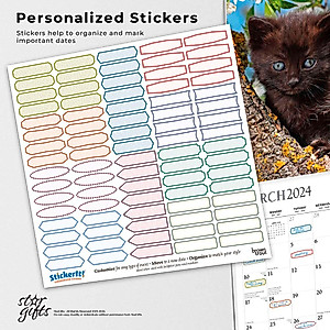 The Beauty of Black Cats | 2024 12 x 24 Inch Monthly Square Wall Calendar | Sticker Sheet | StarGifts | Animals Kittens Feline