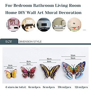 SHCHA 12 PCS Butterfly Wall Decals with Luminous Function, 3D Butterflies Removable Mural Stickers Wall Stickers Art Decal Home Decals Stickers Magnetic PVC Room&Garden Decor DIY Stickers