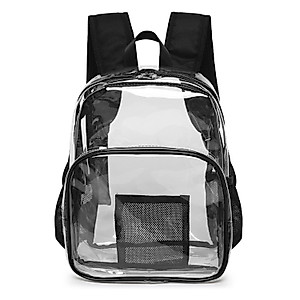 MAXPAND Stadium Approved Clear Backpack Mini Waterproof Transparent Backpack for Sports, Events and Beach, Black, XR-2125