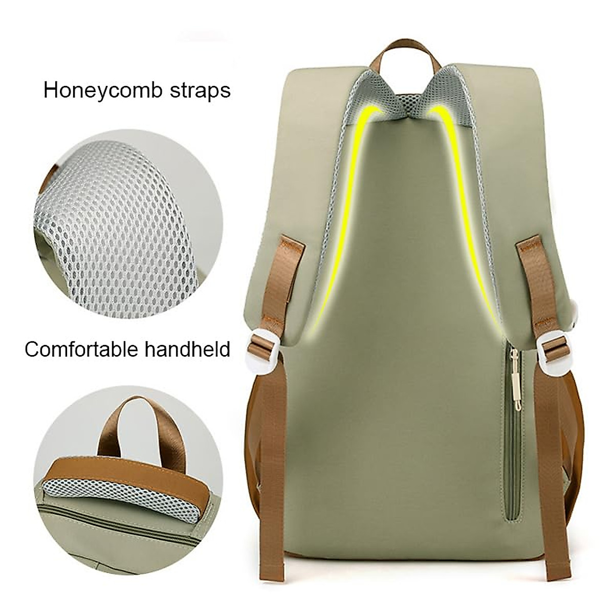 GGWIEAEA 2PCS Youth Waterproof Backpack Large Capacity Laptop Bag with Pencil Case Suitable for School Leisure And Travel