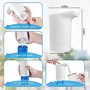 Bottle Water Pump, Mini 5 Gallon Water Dispenser Automatic Suction, Rechargeable Pressure Water Dispenser