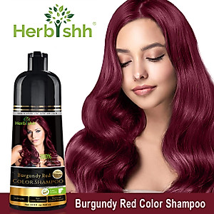 Herbishh Burgundy 3-In-1 Hair Color Shampoo for Gray Hair Magic Hair Dye Shampoo Colors Hair in MinutesLong Lasting500 MlAmmonia-Free