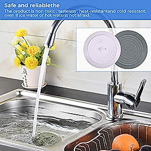 4 Pcs Kitchen Sink Strainer Stopper Kit, 4.5 Inch Stainless Steel Sink Drain Strainer, Thicken Drain Filter Strainer with Large Wide Rim, 6 inch Silicone Tub Stopper, Universal Rubber Drain Stopper