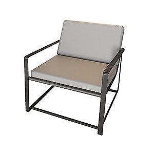 Modern Faux Leather Accent Chairs, Mid-Century Armchairs Ergonomic Chair Reception Chair with Metal Frame for Living Room Bedroom, Study Room (Grey)