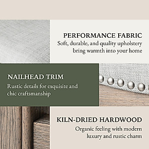 Maven Lane Adrien 26 Inch Counter Height Upholstered Backless Saddle Barstool in Reclaimed Oak Finish with Ash Grey Fabric Cushion Seat, Set of 3