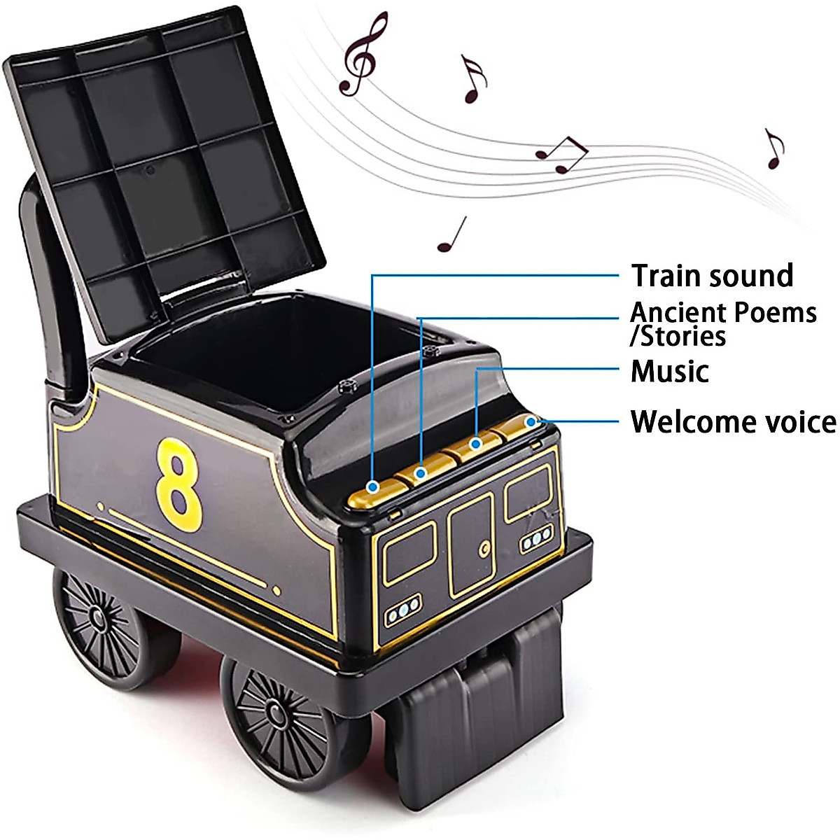 DoxiGlobal 2 in 1 Ride on Train Toys Electric Train Set trackless Cargo Car with Music for Kids Toddler Boys Birthday Gifts (Train)